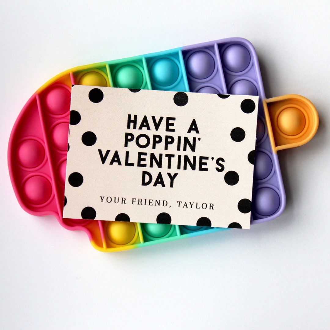 Pop It Valentine Tags, Popper Gift Tags, Classroom Valentine, Kids ...