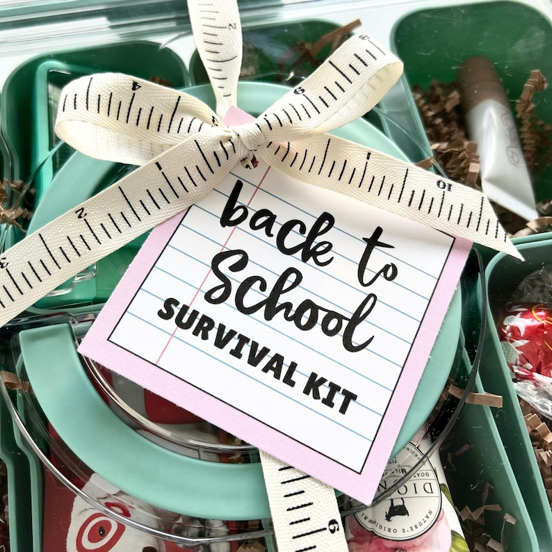 Back to School Survival Kit Printable Tag for Teacher, First Day of ...