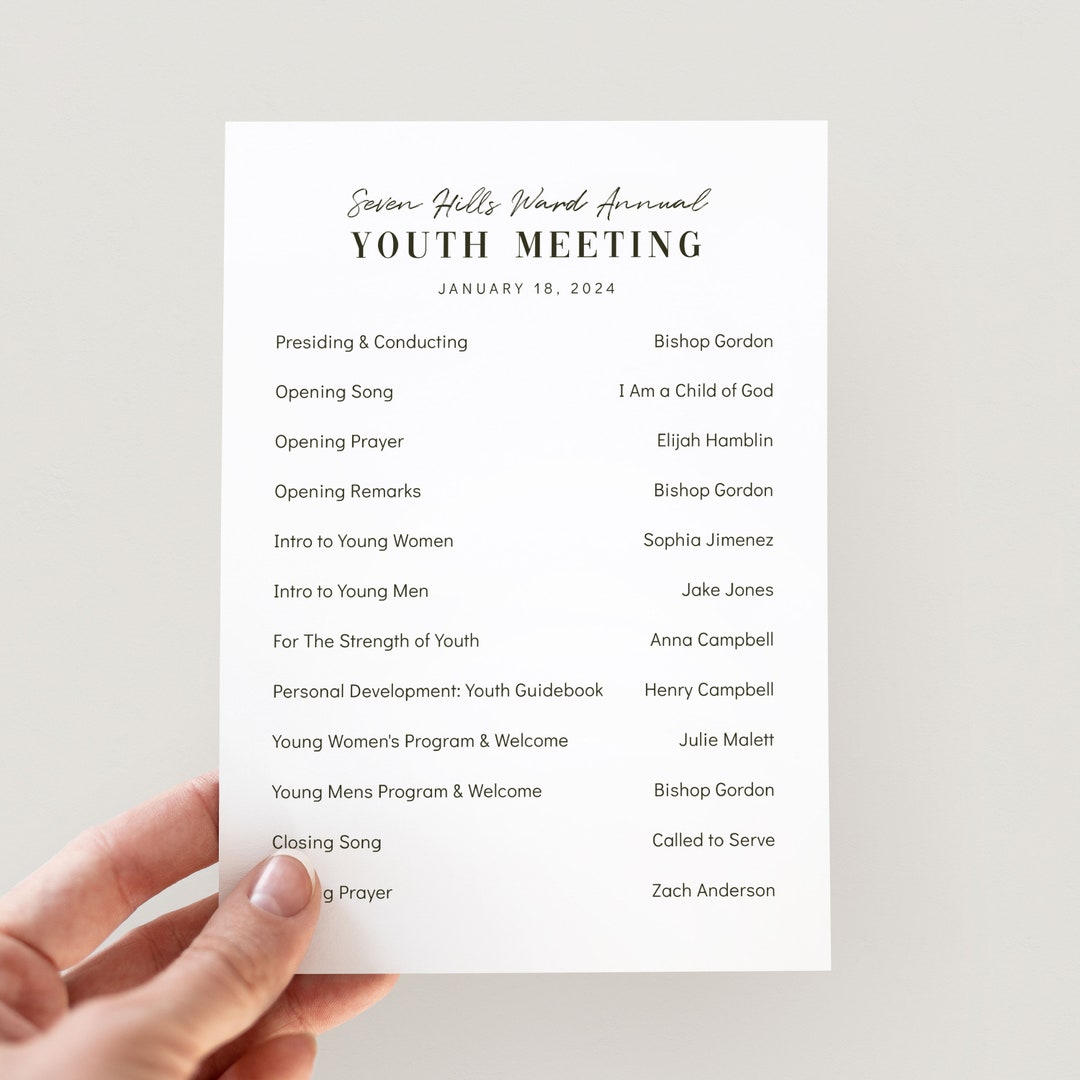2024 LDS Youth Theme | Annual Youth Meeting Program Template | LDS ...