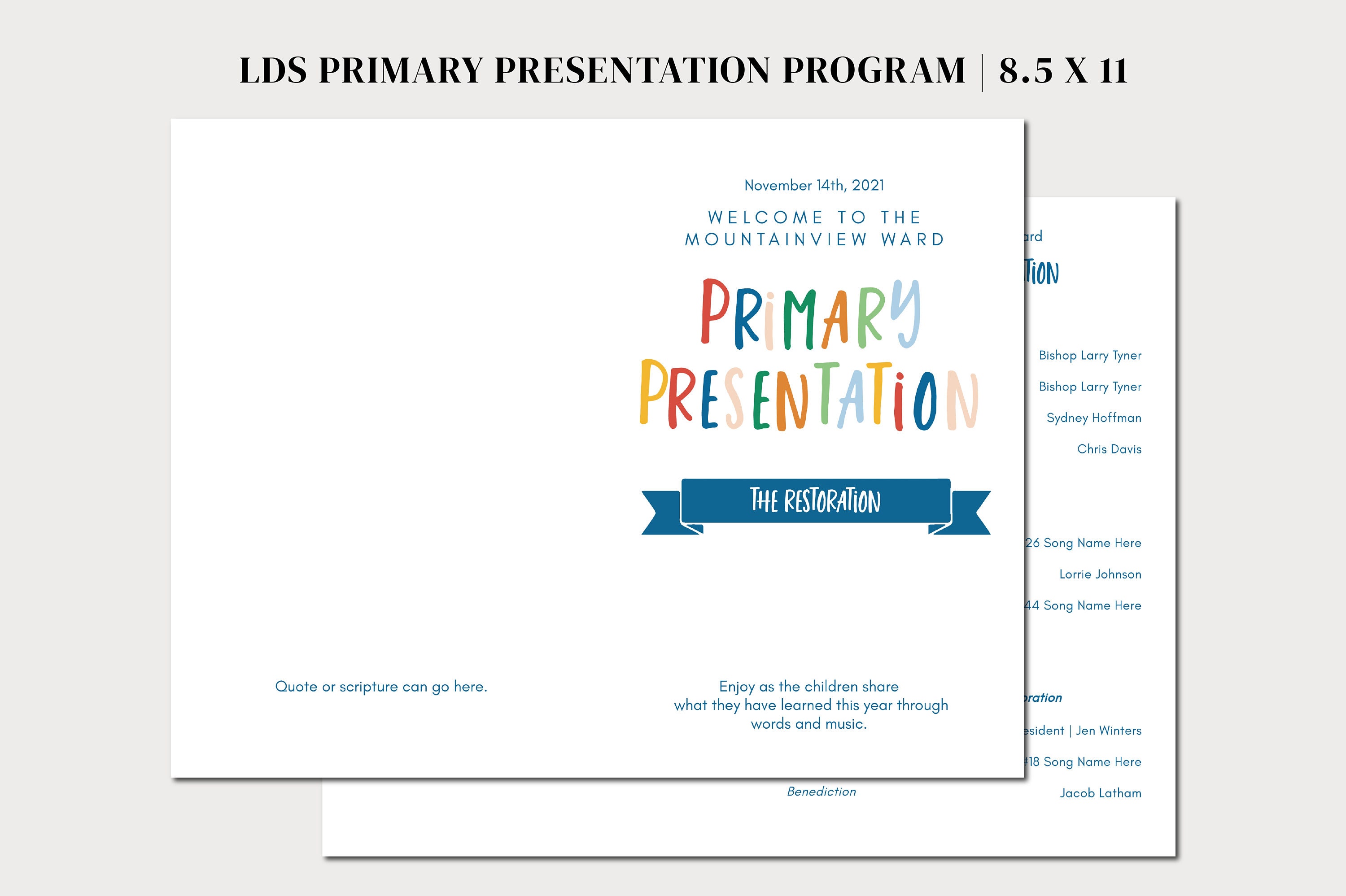 Primary Presentation Bundle LDS Primary Presentation Sacrament Program ...