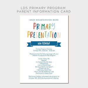 Primary Presentation Bundle | LDS Primary Presentation Sacrament ...