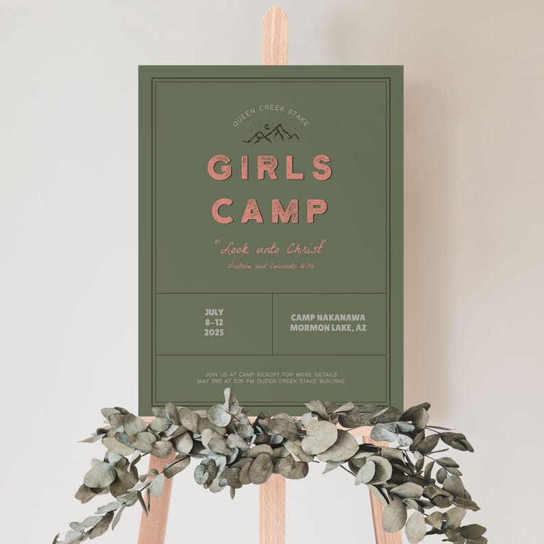 LDS Girls Camp Poster Editable Young Women's Camp Invite 2025 Camp ...