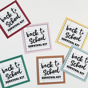 Back to School Survival Kit Printable Tag for Teacher, First Day of ...