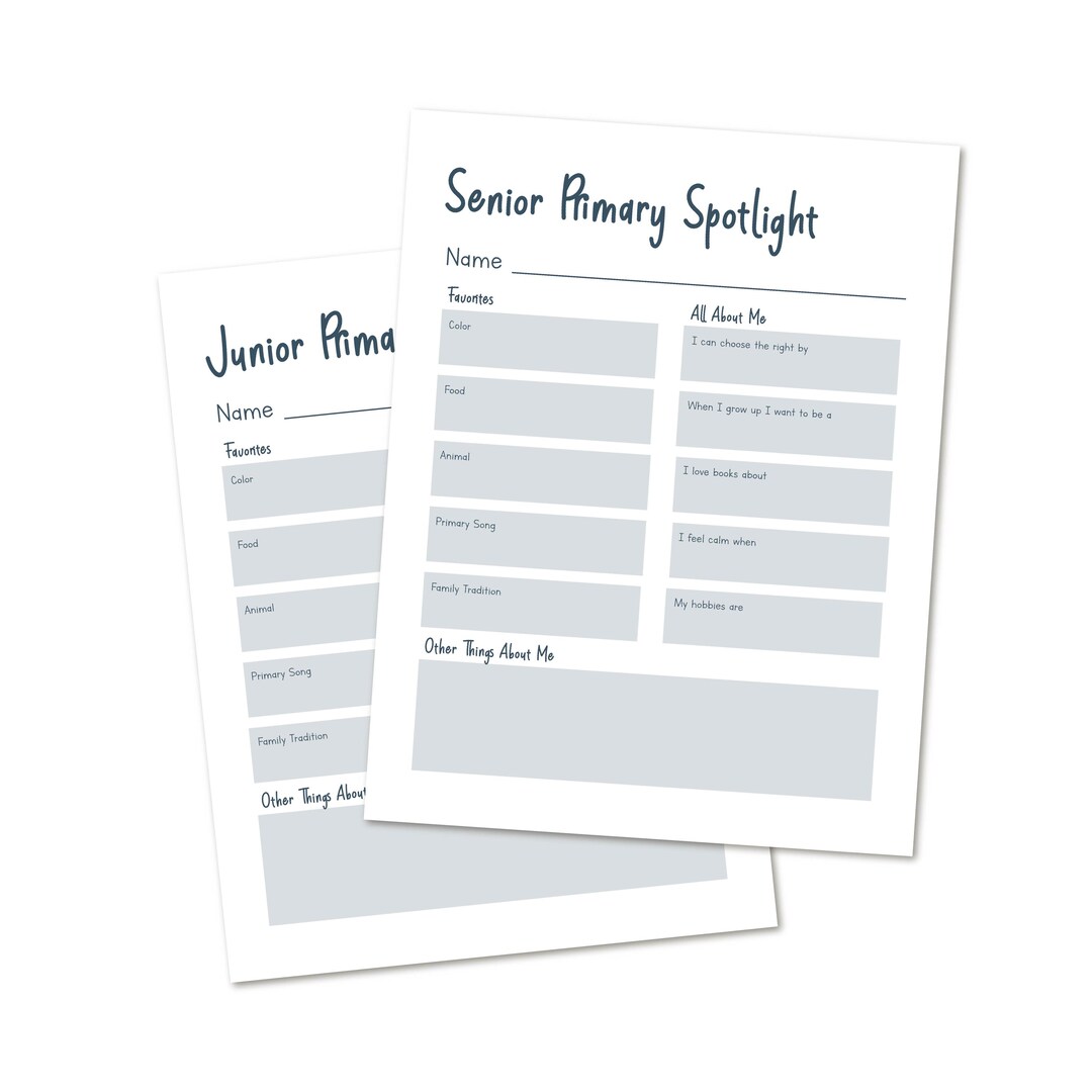 LDS Primary Spotlight Forms 2026 Old Testament - Etsy
