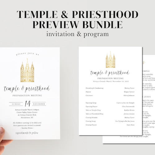 Temple and Priesthood Preview Preparation Bundle Temple and - Etsy