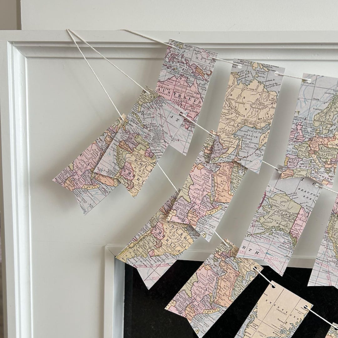 Old World Map Banner Party Decor Antique Map Garland Printable World ...