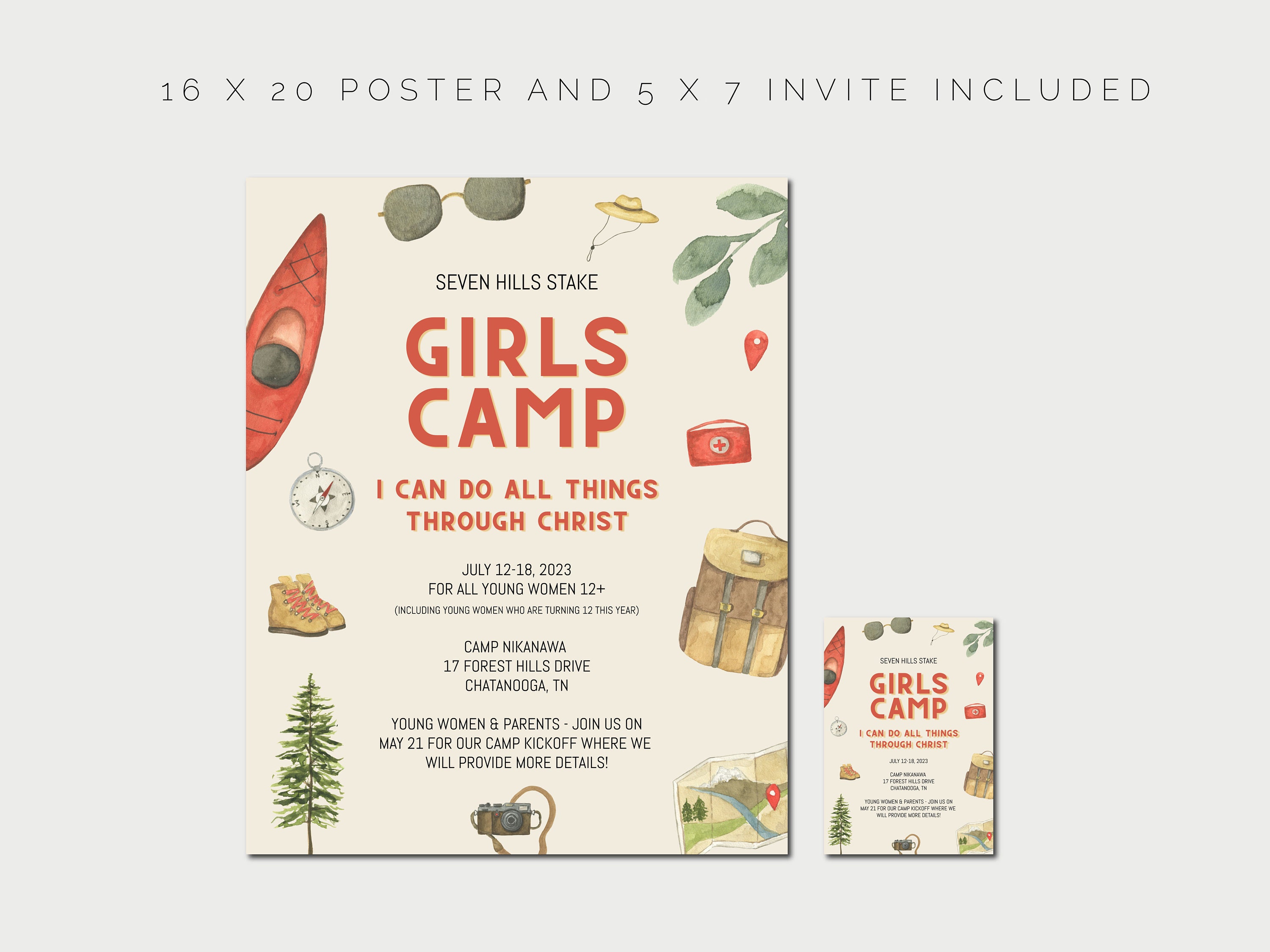LDS Girls Camp Invitation Young Women's Camp Invite Girls Camp Invite ...