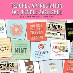 Soda Card Teacher Appreciation Tags, Staff Appreciation, Printable Gift ...