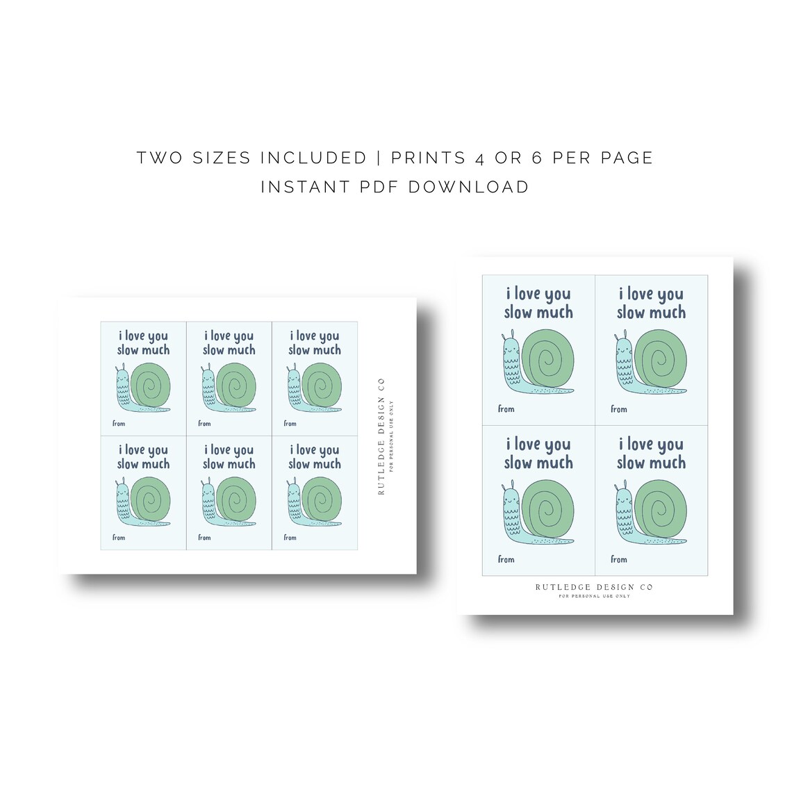 Printable Valentine Card, Snail Valentine Card, Printable Classroom ...