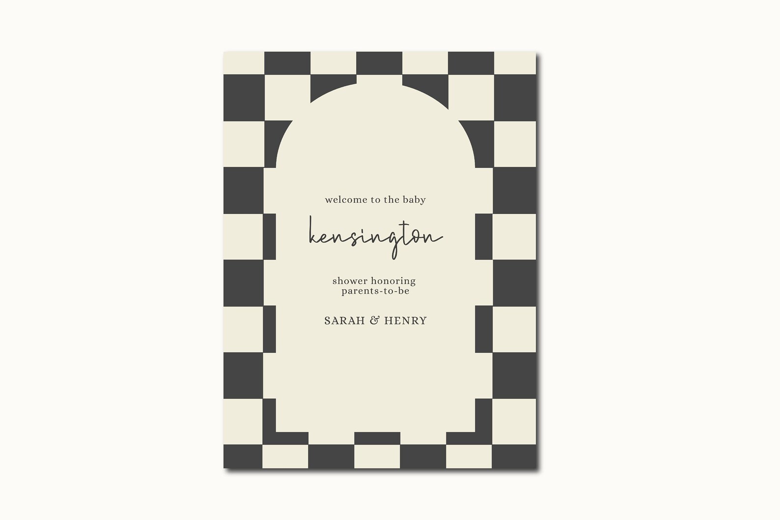 Check Baby Shower Welcome Sign, Checker Board Welcome Sign, Baby Shower ...