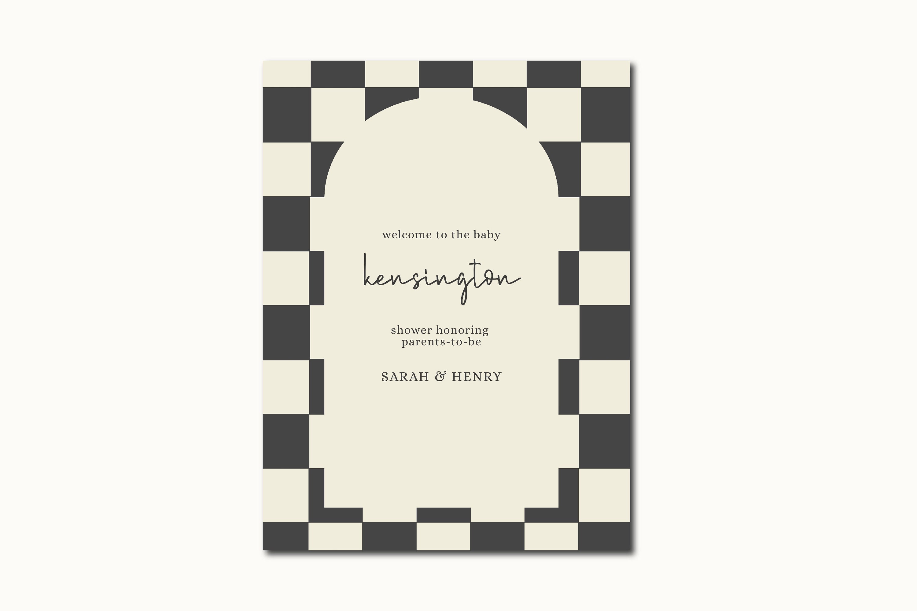 Check Baby Shower Welcome Sign, Checker Board Welcome Sign, Baby Shower ...