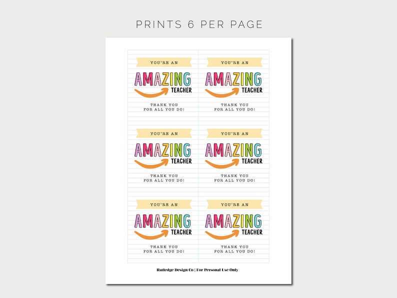 Amazon Gift Card Teacher Appreciation Tags, Staff Appreciation, Teacher ...