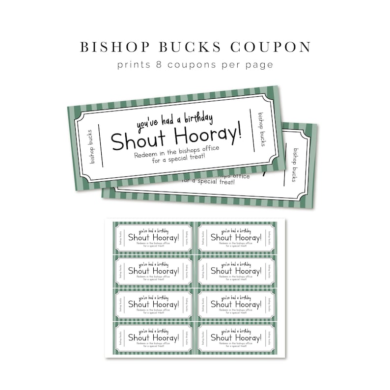 LDS Primary Bishop Bucks Coupon for Birthday Gift 2026 Old Testament - Etsy