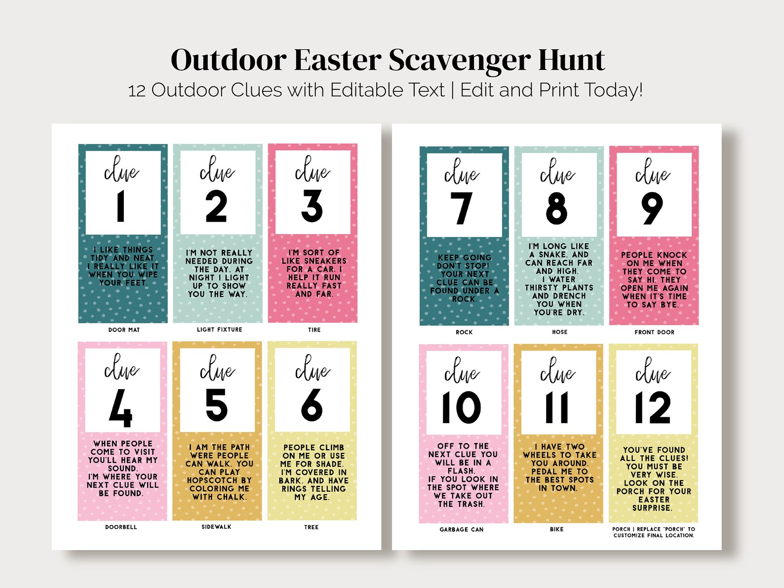 Easter Outdoor Scavenger Hunt Printable Easter Treasure Hunt Easter ...