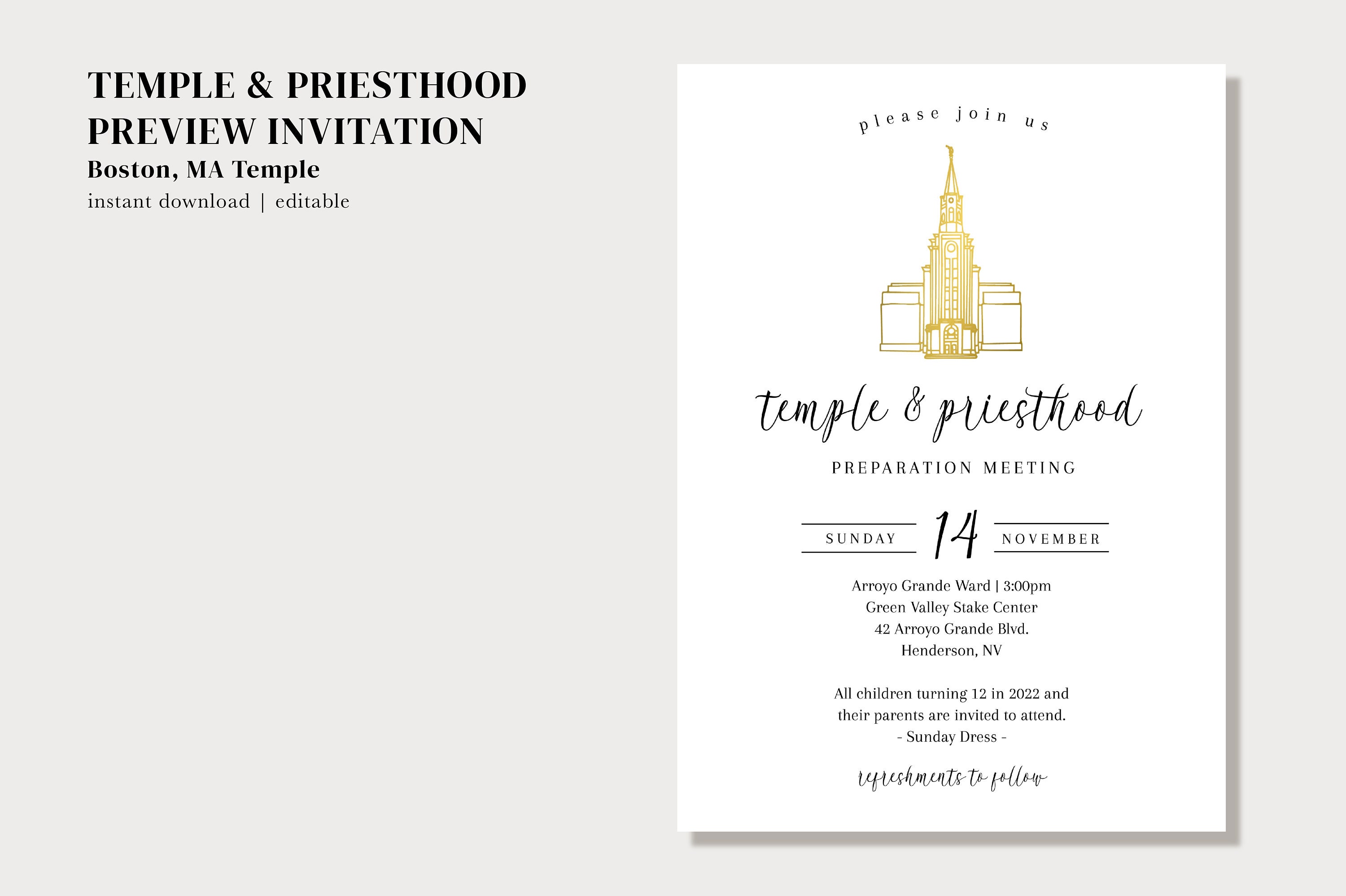 Boston, MA LDS Temple and Priesthood Preview Invitation | LDS Temple ...