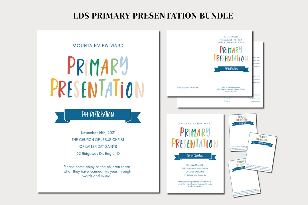 Primary Presentation Bundle | LDS Primary Presentation Sacrament ...