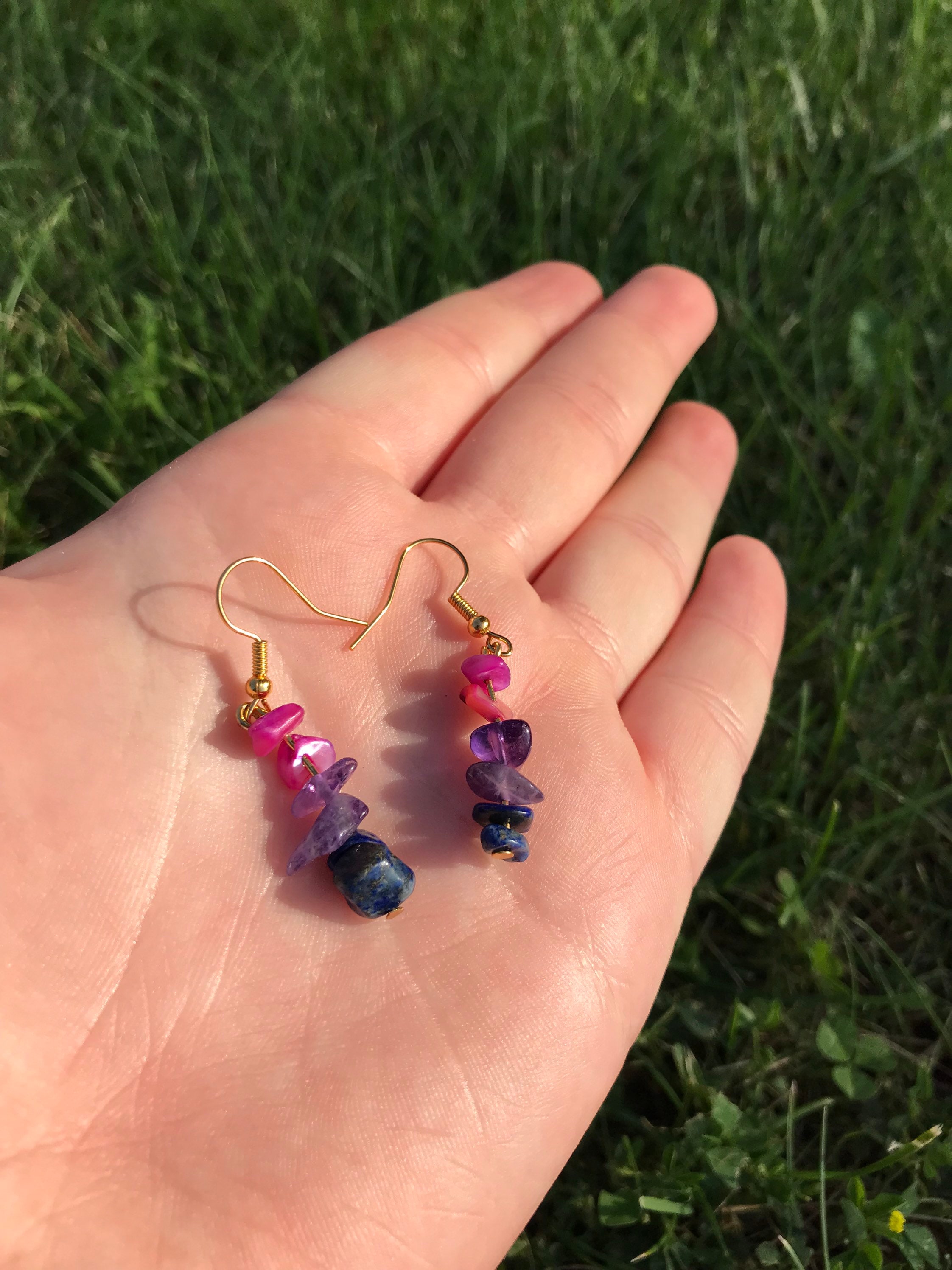 PRIDE Pink Purple Blue Gradient Crystal Chip Tower Drop - Etsy