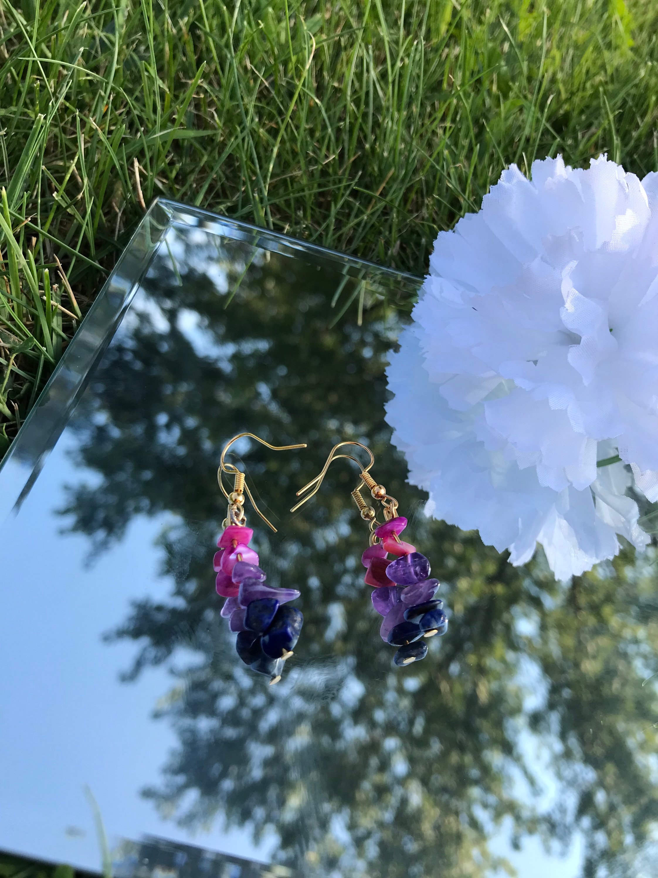 PRIDE Pink Purple Blue Gradient Crystal Chip Tower Drop - Etsy