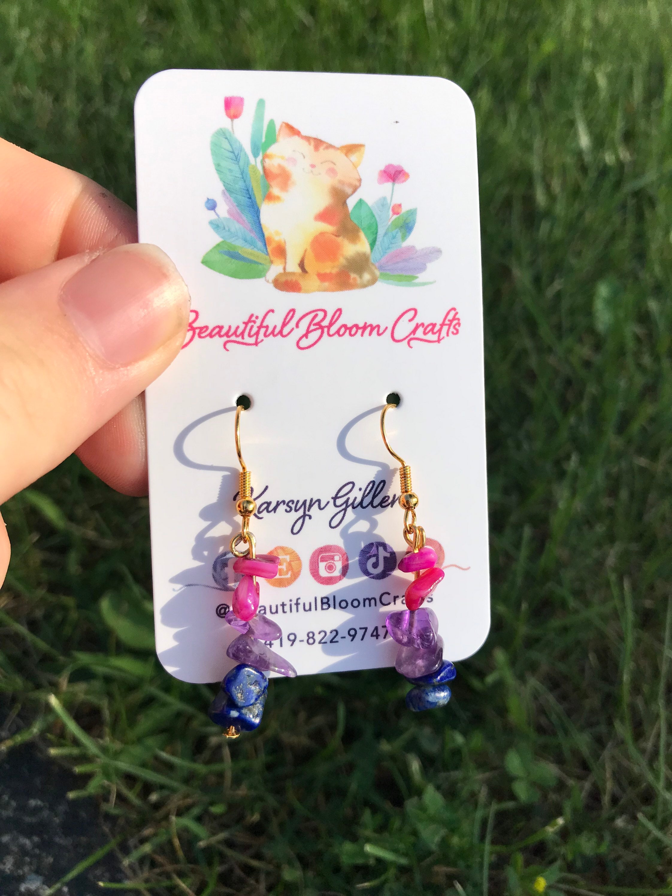 PRIDE Pink Purple Blue Gradient Crystal Chip Tower Drop - Etsy