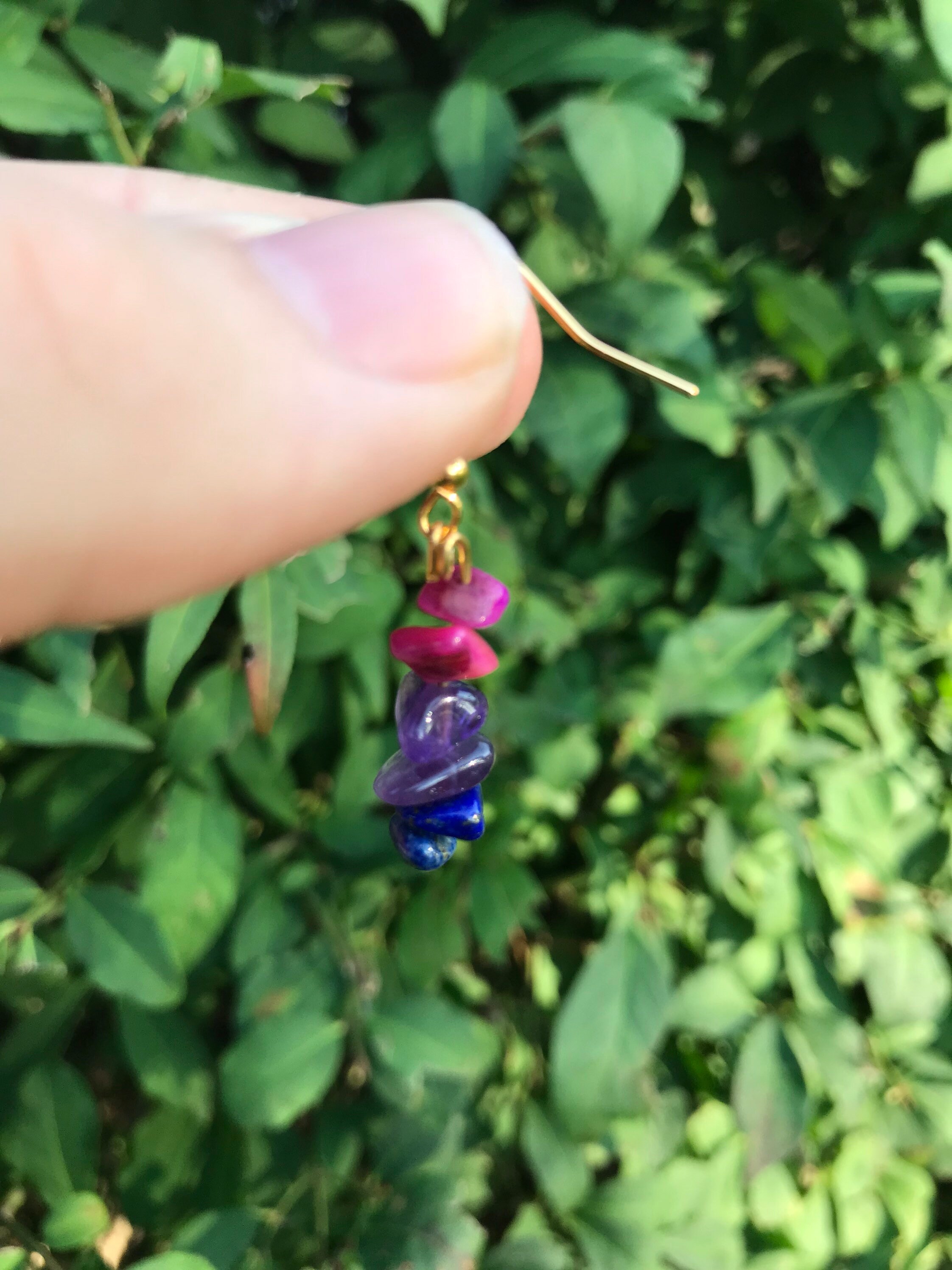 PRIDE Pink Purple Blue Gradient Crystal Chip Tower Drop - Etsy