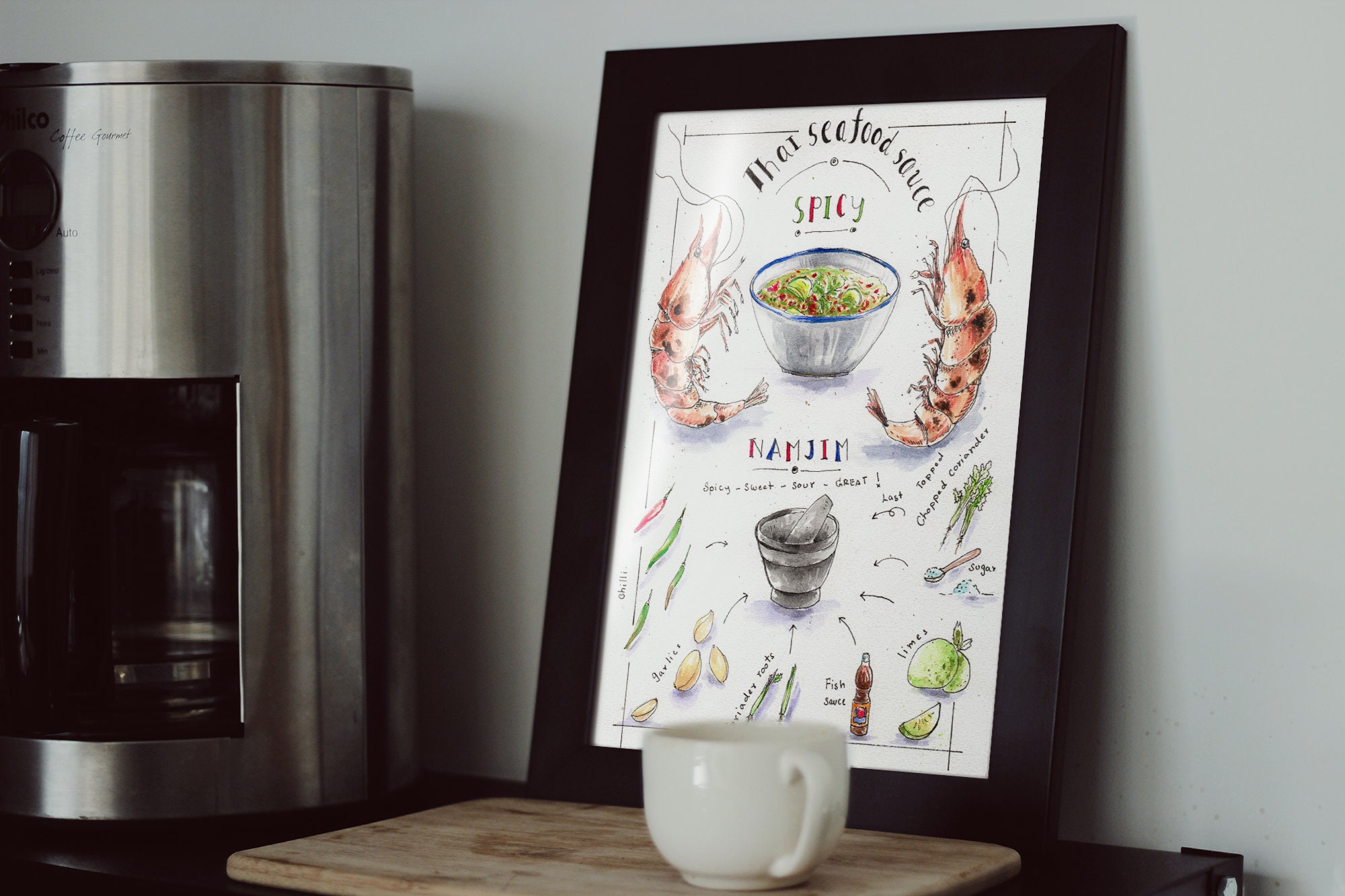 Thai Seafood Sauce | Thai Food Illustrated Poster - Etsy
