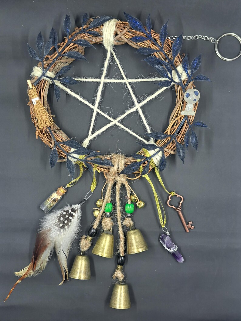 6" Pentagram/pentacle/star Witch's Bells Wreath, Hanging Decor, Wind ...