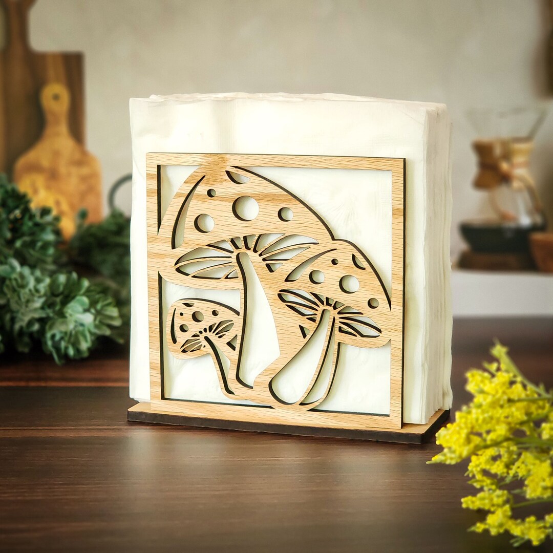 Toadstool Mushroom Napkin Holder Wood, Nature Christmas Gifts for ...