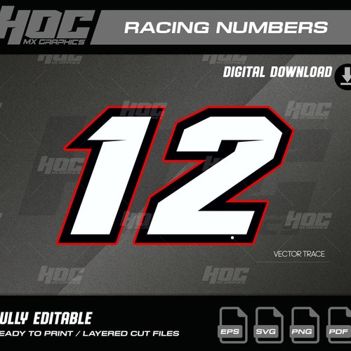 Racing Custom Numbers SVG PNG Instant Digital Download - Etsy