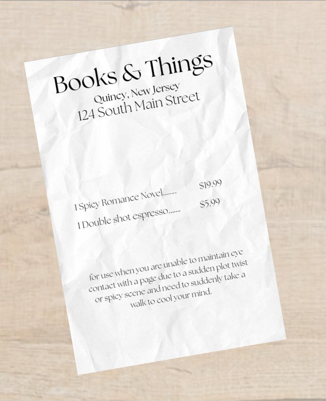 Printable Recipt Bookmark - Etsy