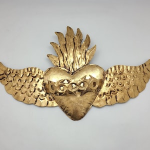 Handmade Gold Winged Tin Heart - Etsy