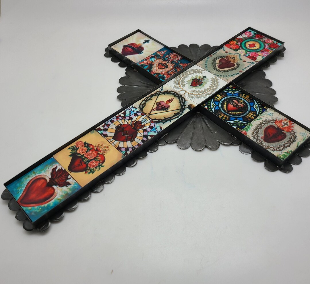 Folk Heart Picture Cross Large - Etsy