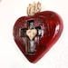 Handmade Clay Cross Heart - Etsy