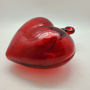 Large Handmade Glass Heart Ornament - Etsy