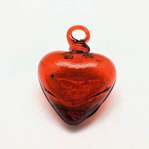 Small Handblown Glass Heart Ornaments - Etsy