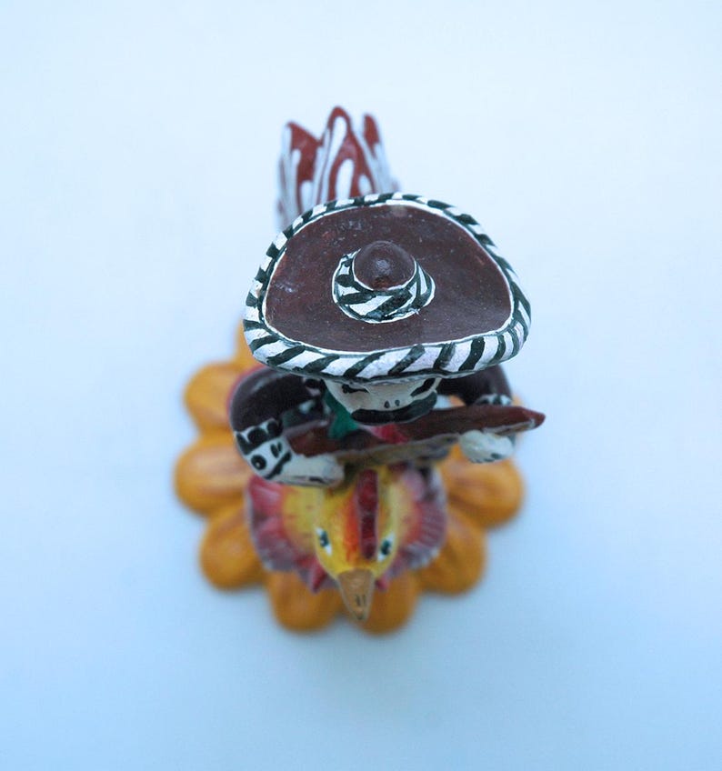 Handcrafted Clay Day of the Dead Mariachi Riding Rooster - Etsy