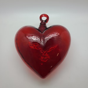 Large Handmade Glass Heart Ornament - Etsy