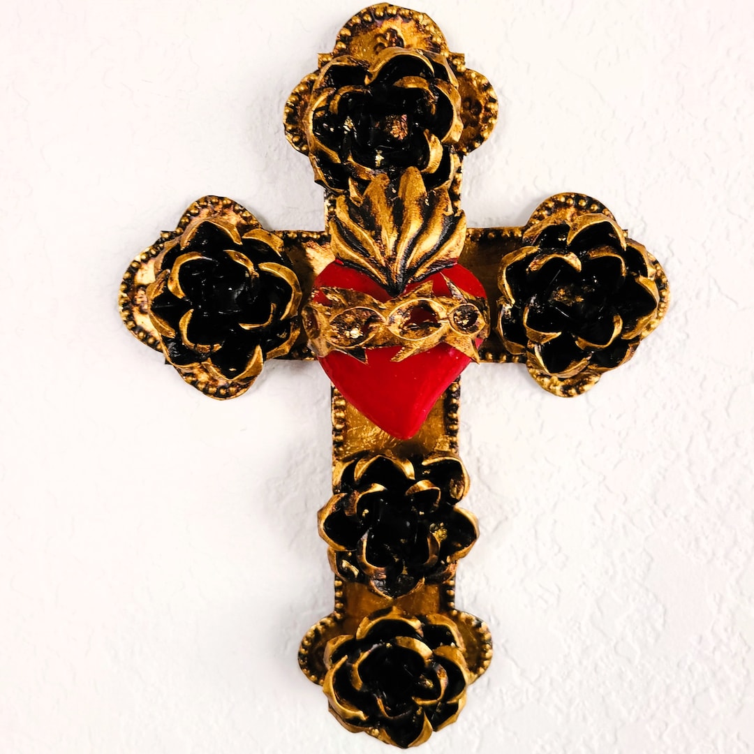 Handmade Rose Tin Cross - Etsy