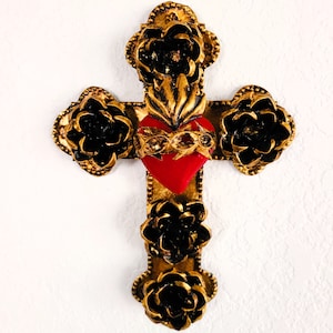 Handmade Rose Tin Cross - Etsy