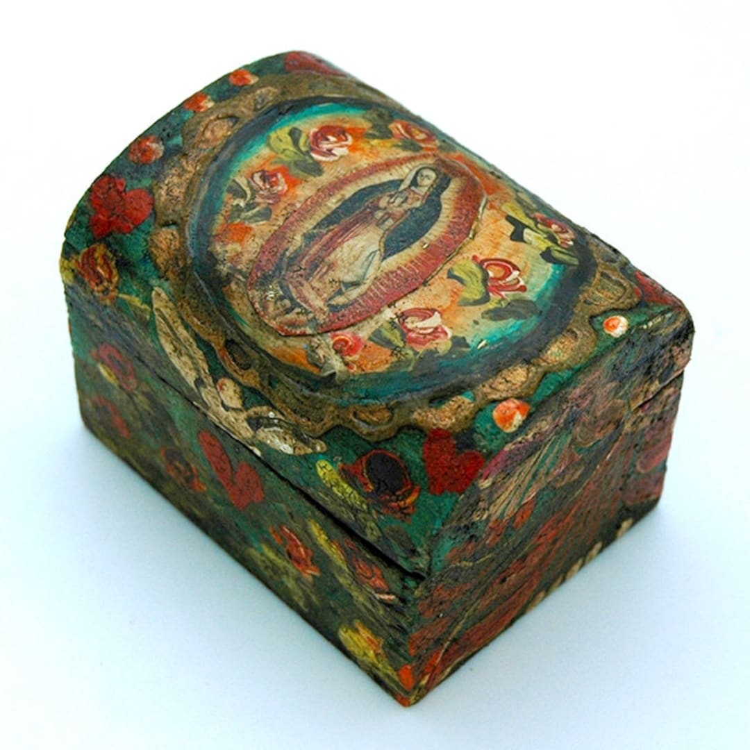 Mexican Hand Painted Wood Box - Etsy