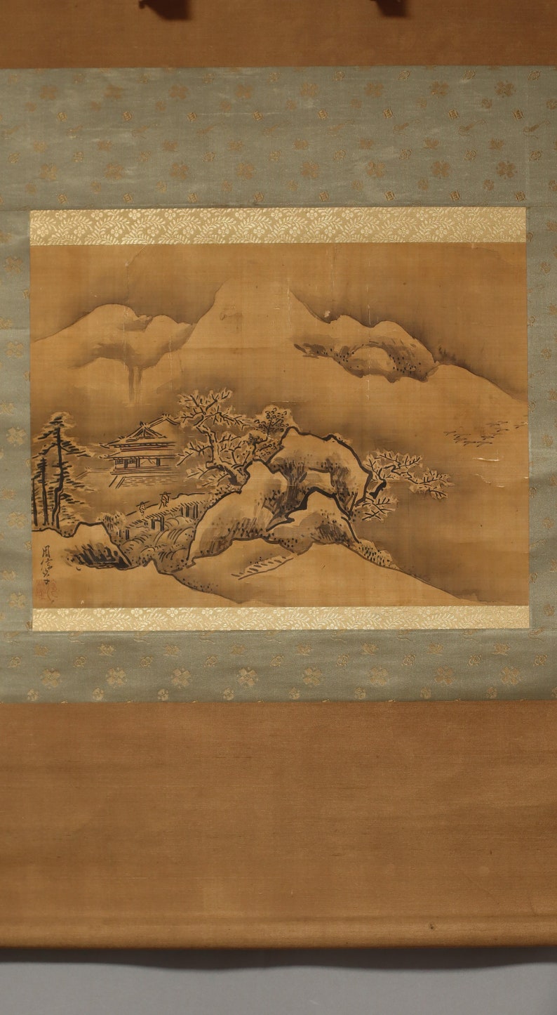 Snowy Landscape With Signature 'chikanobu Hitsu' 周信筆 Attributed to Kano ...