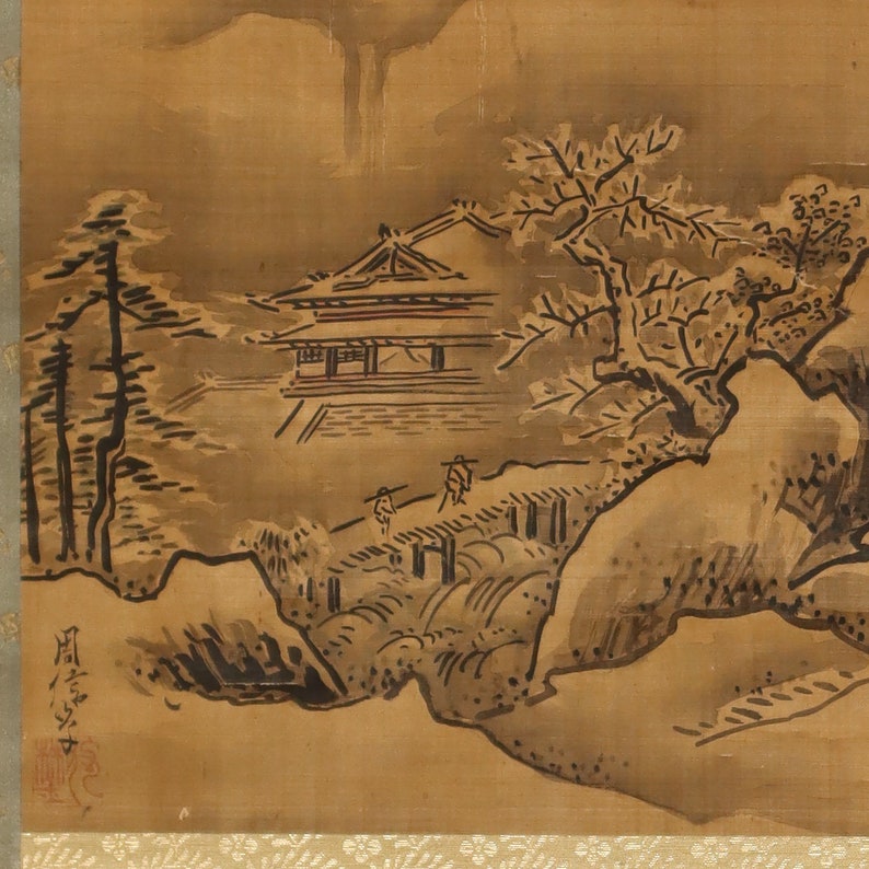 Snowy Landscape With Signature 'chikanobu Hitsu' 周信筆 Attributed to Kano ...