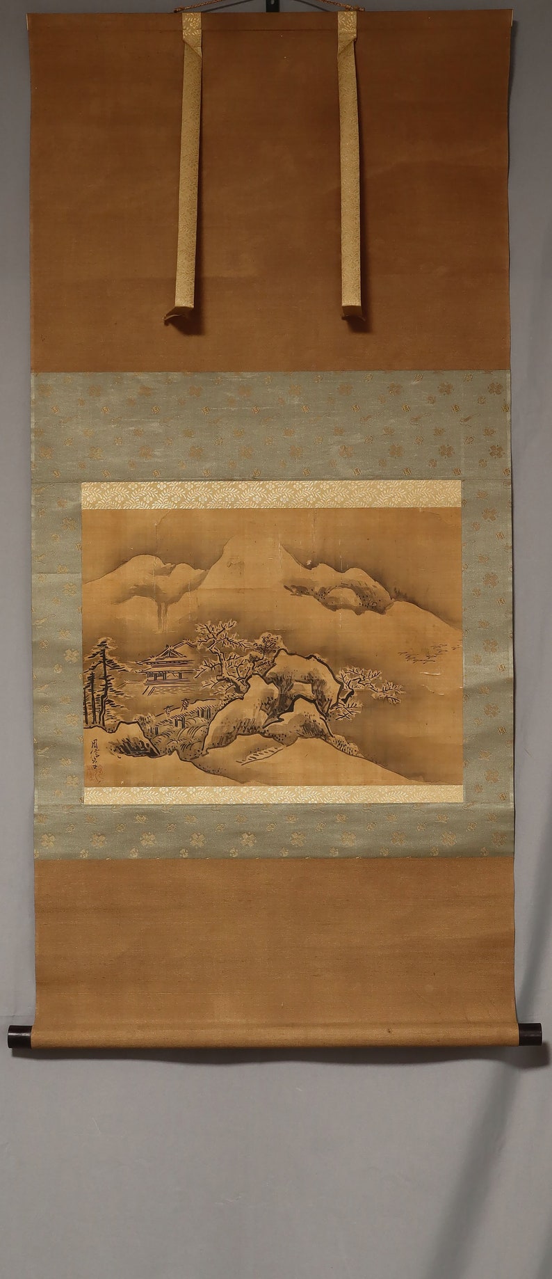 Snowy Landscape With Signature 'chikanobu Hitsu' 周信筆 Attributed to Kano ...