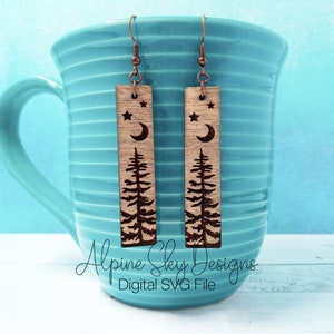 Tree Earring SVG Forest Earrings Svg Glowforge Earring Files Nature ...