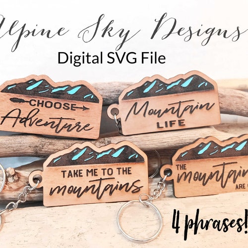 Glowforge SVG Keychains ADVENTURE Svg Files Laser Files - Etsy