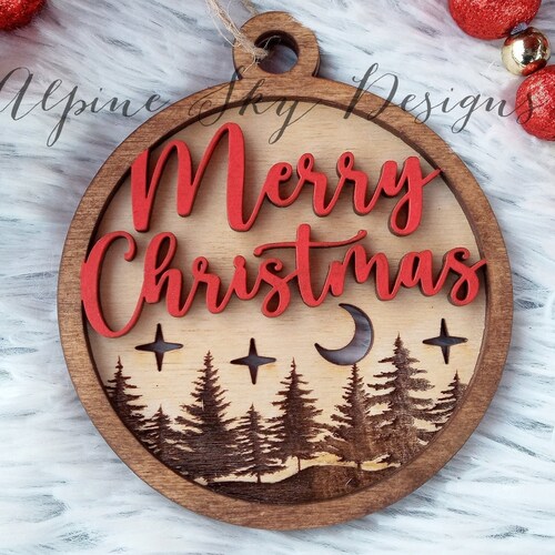 Glowforge Ornament Files Cabin Christmas Ornaments SVG - Etsy