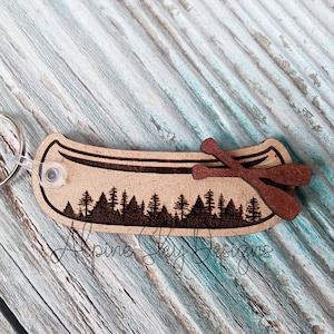 Canoe Keychain SVG Outdoor Keychain Files Glowforge Canoe Paddle SVG ...
