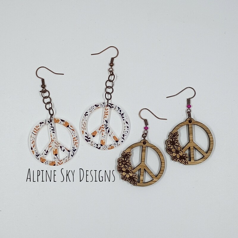 Floral Peace Sign - Etsy