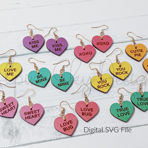 Valentines Earring Svg - Etsy