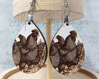 Chicken Earring SVG Bundle Laser Cut Files Chicken SVG - Etsy