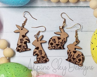 Easter Bunny Earring SVG Laser Cut File | Easter Earring SVG File ...